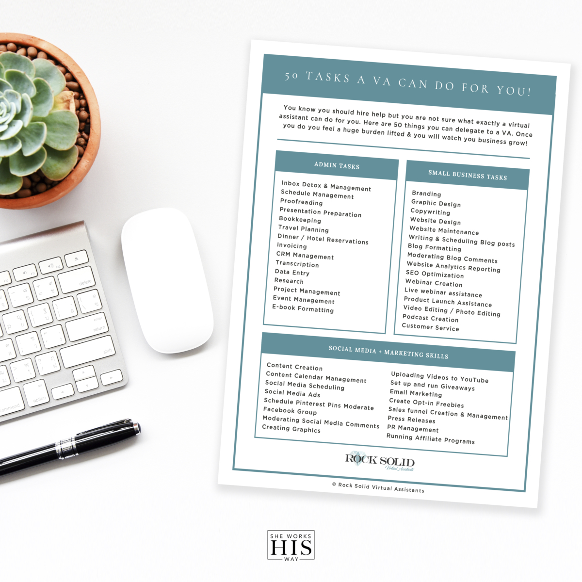 50 Tasks a VA Can Do For You – She Works HIS Way